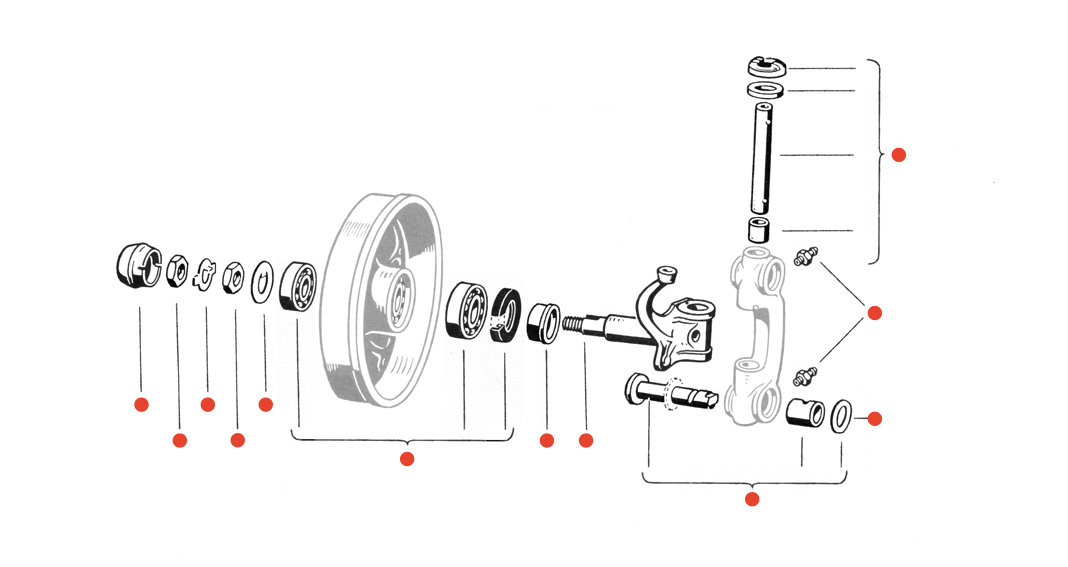 KING AND LINK PIN REPAIR KIT - Beetle/Ghia 1950 to 1965 – Buzzbug VW Parts