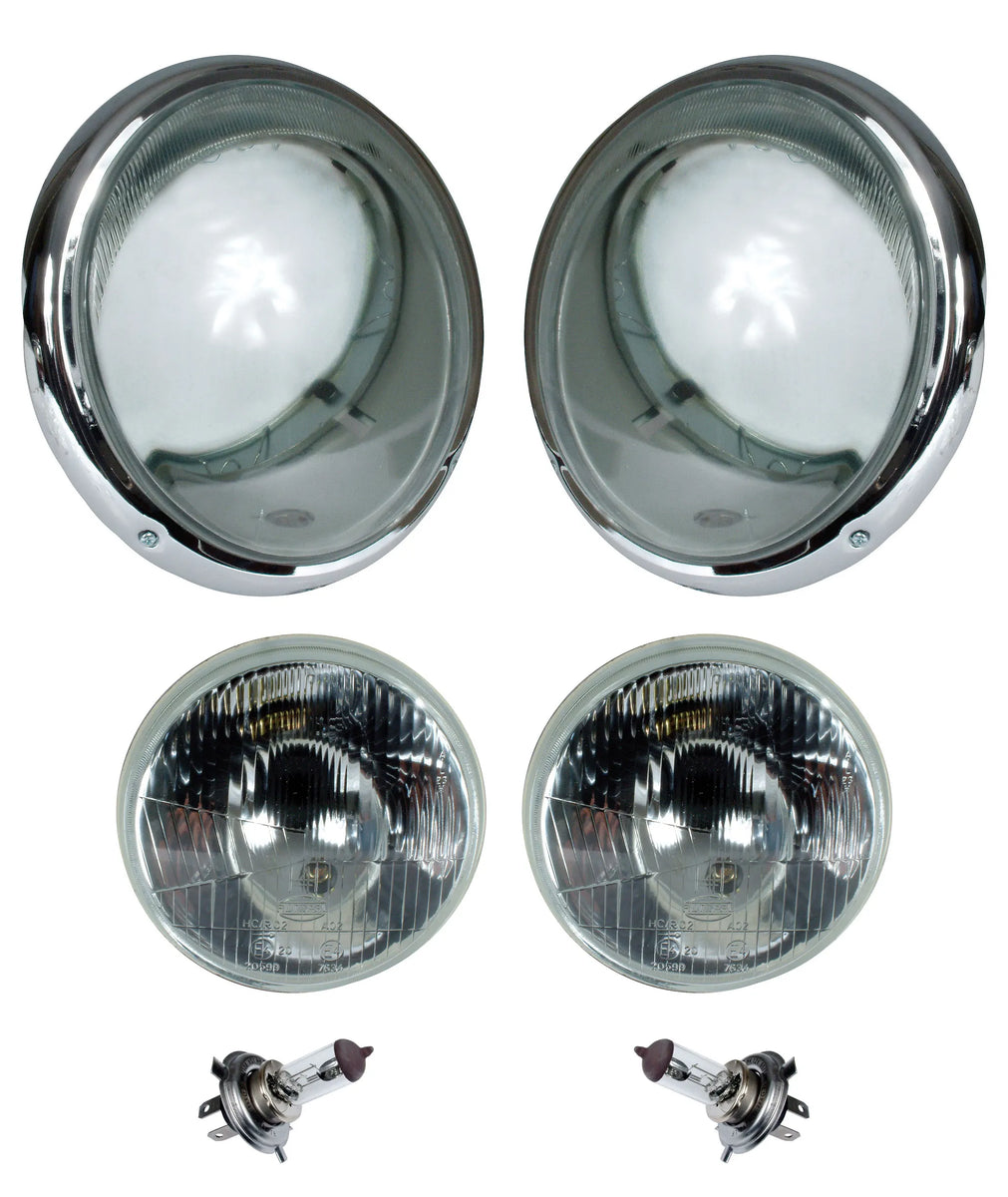 Headlight Set US Spec w/ind RHD: EARLY Beetle/Kombi – Buzzbug VW Parts