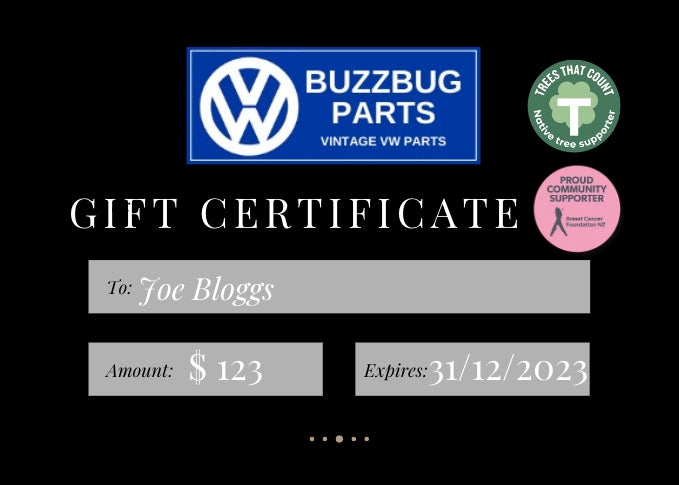 GIFT CARD - BUZZBUG VW PARTS – Buzzbug VW Parts