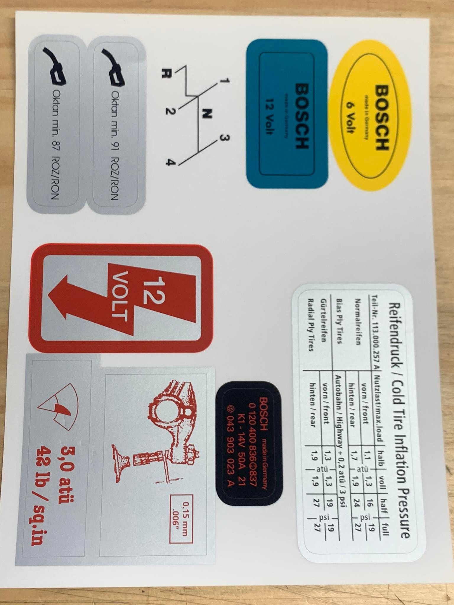 Sticker Kit Sheet, Beetle – Buzzbug VW Parts