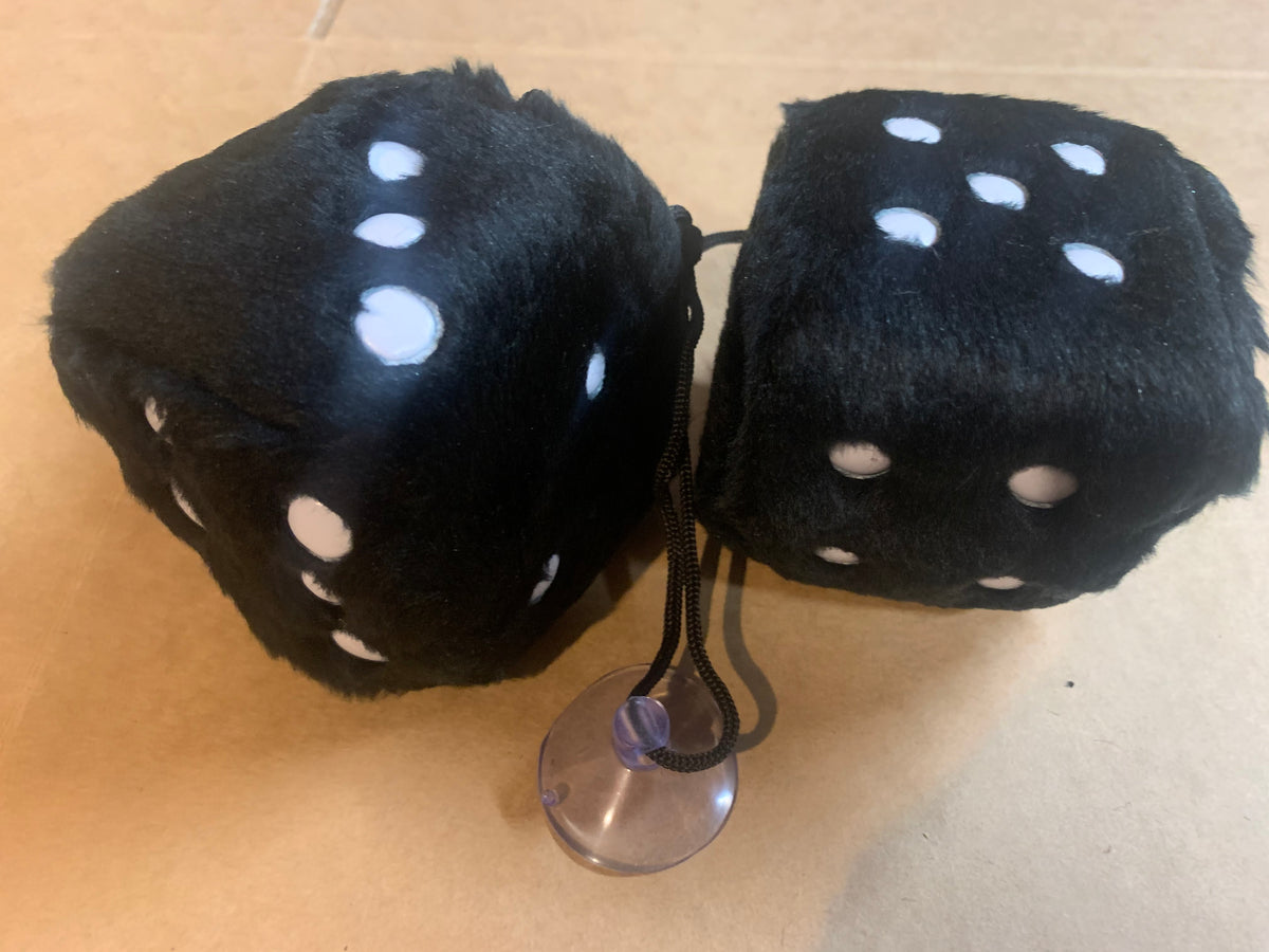 Fluffy Dice, BLACK/GREEN/WHITE – Buzzbug VW Parts